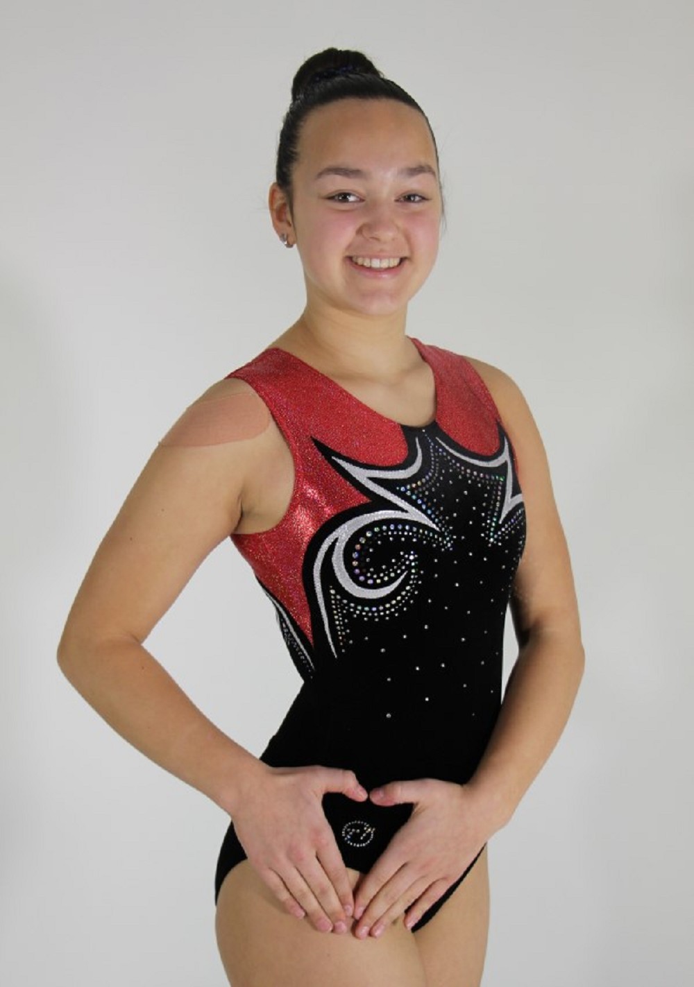 Turnanzug Vr-6719 schwarz/ rot | TT-Gymnastics